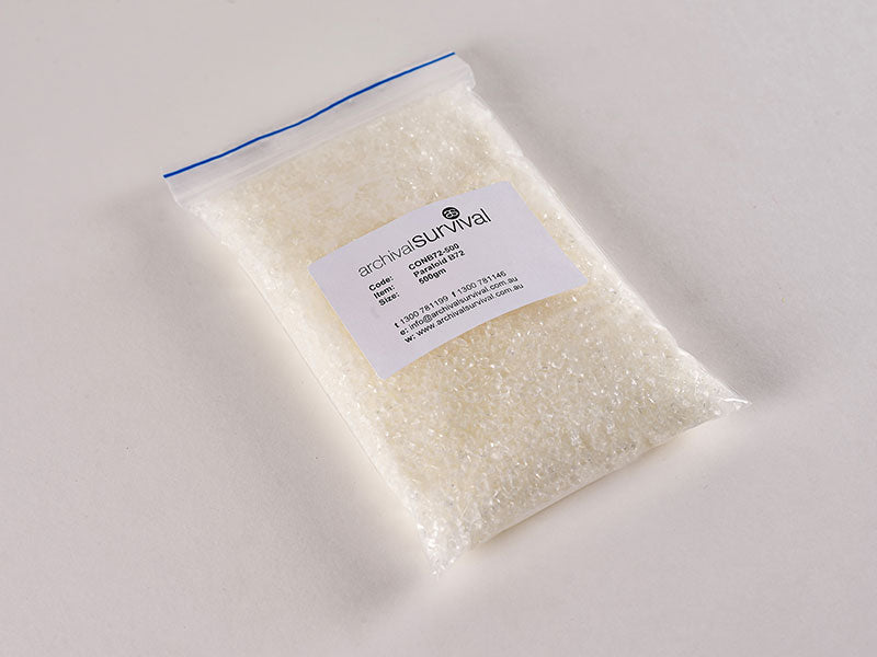 Paraloid B72 beads, 500gm, ethyl methacrylate copolymer – Archival Survival