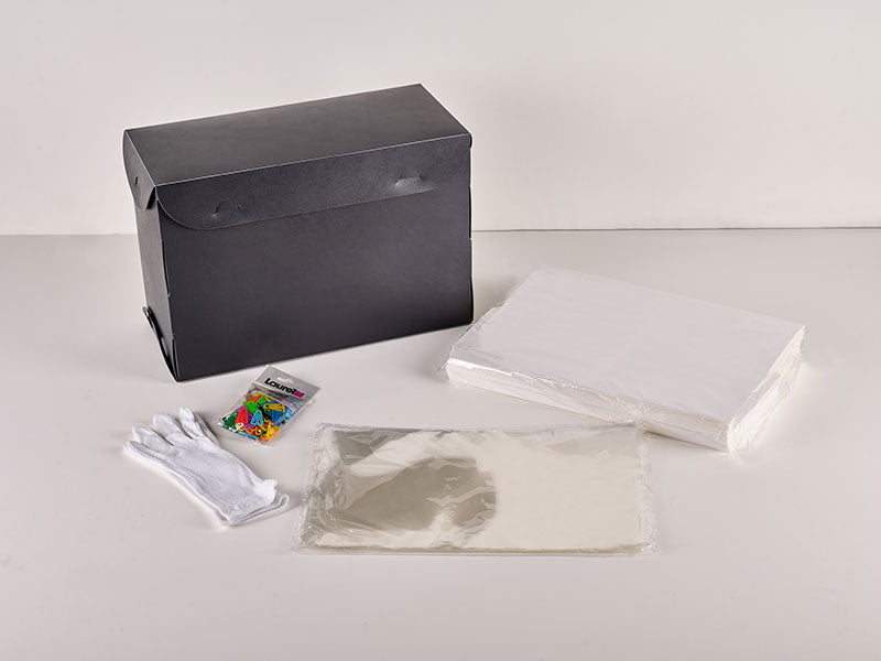 A4/Foolscap document kit-box style. Charcoal manuscript box, c/w 25 ...